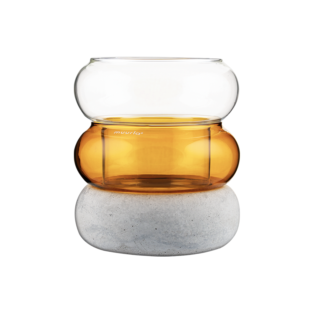 Muurla Bagel Vase/Tealight Holder, amber – Touch of Finland