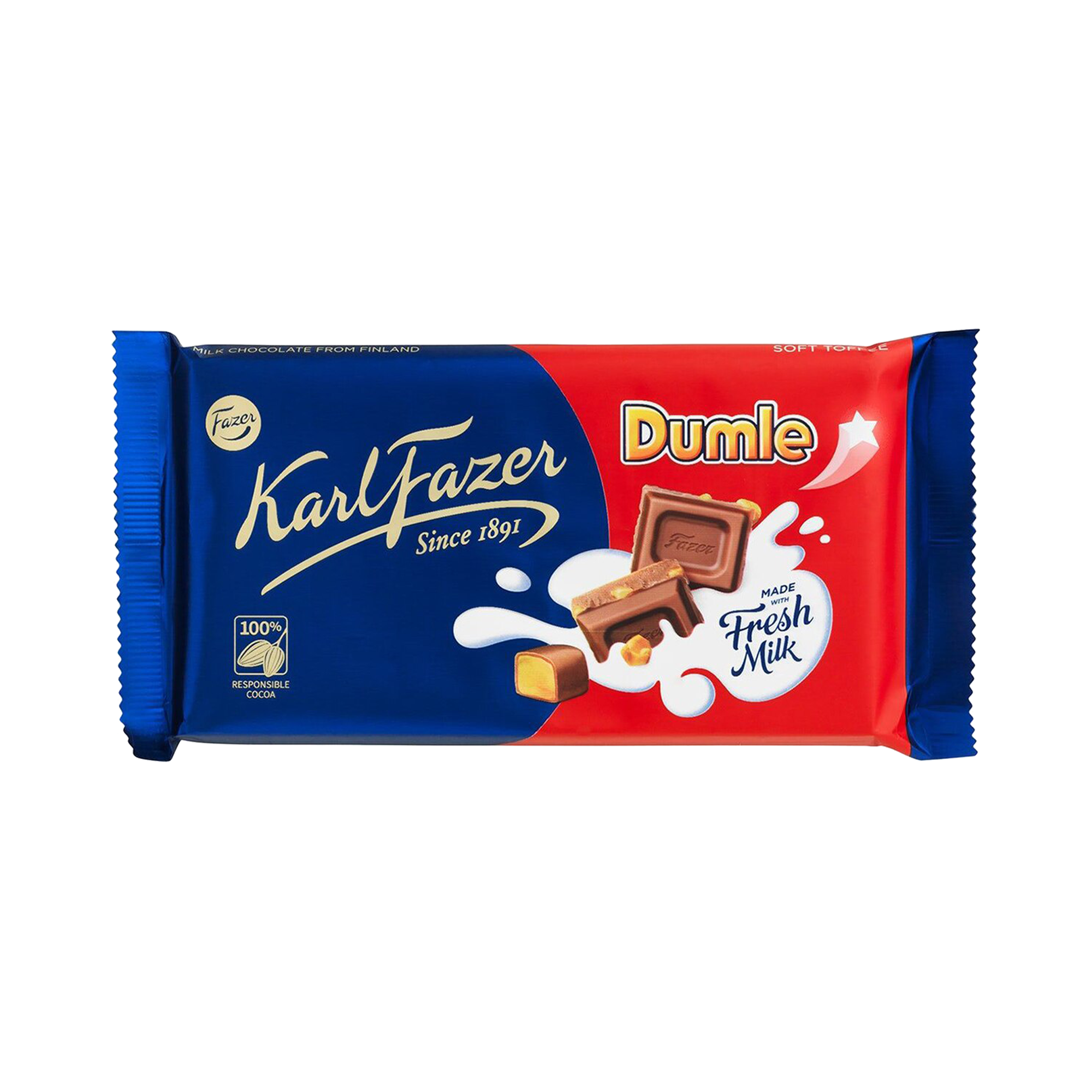 Fazer Dumle Toffee Pieces Milk Chocolate Bar (145g) – Touch of Finland