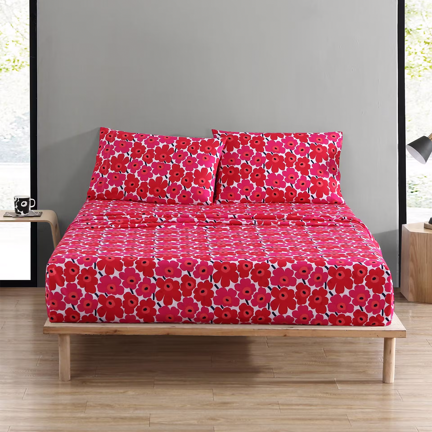 Marimekko Mini Unikko Full Sheet Set, white/red – Touch of Finland