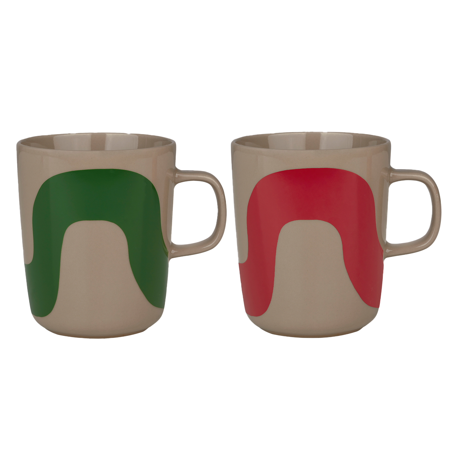 Marimekko Seireeni Mug (Set of 2), dark green/red/terra – Touch of Finland