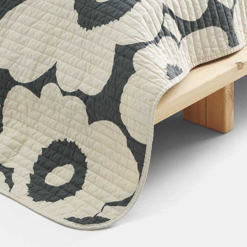 Marimekko Unikko Bedspread / Blanket, off-white/charcoal Marimekko Unikko Bedspread / Blanket, off-white/charcoal