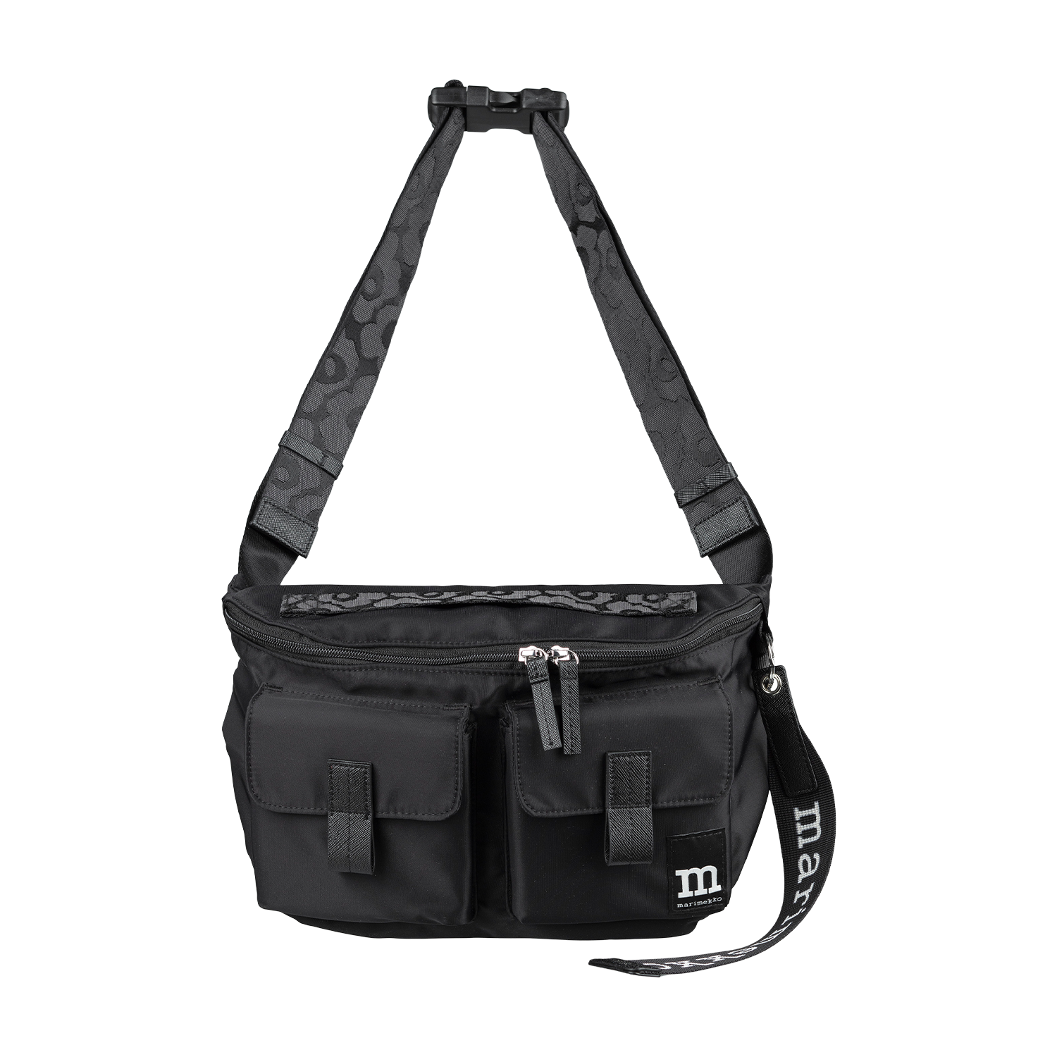 Marimekko Unikko Medium Sling Shoulder Bag, solid black – Touch of Finland