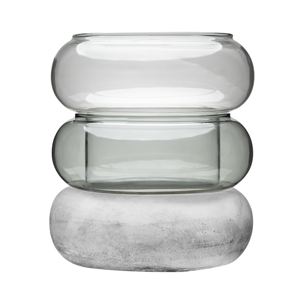 Muurla Bagel Vase/Tealight Holder, gray – Touch of Finland