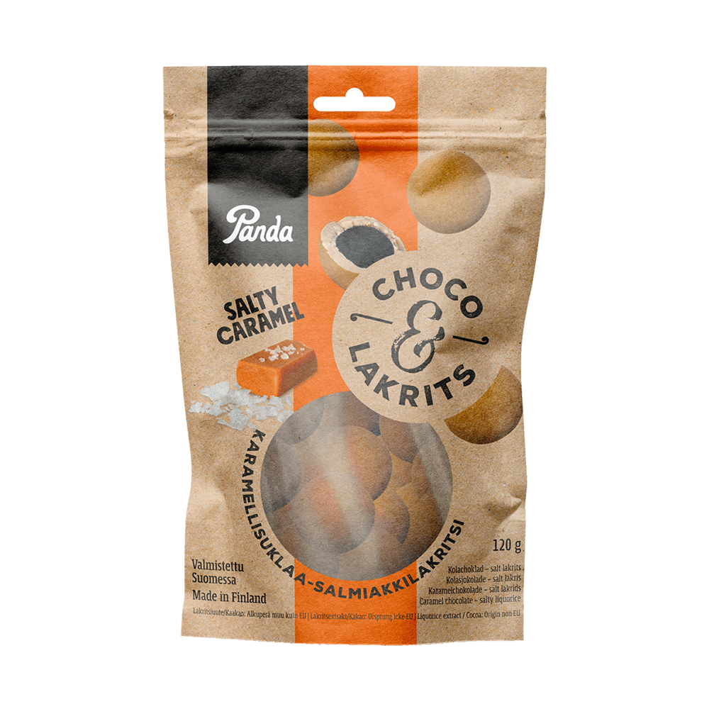Panda Choco & Lakrits Salty Caramel (120g) – Touch of Finland