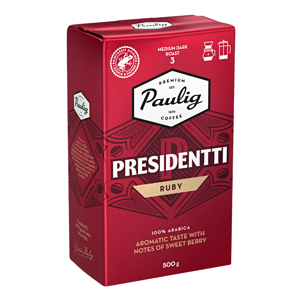Paulig Presidentti Ruby Coffee Medium Roast (500g) - Roast Level 3/5 ...