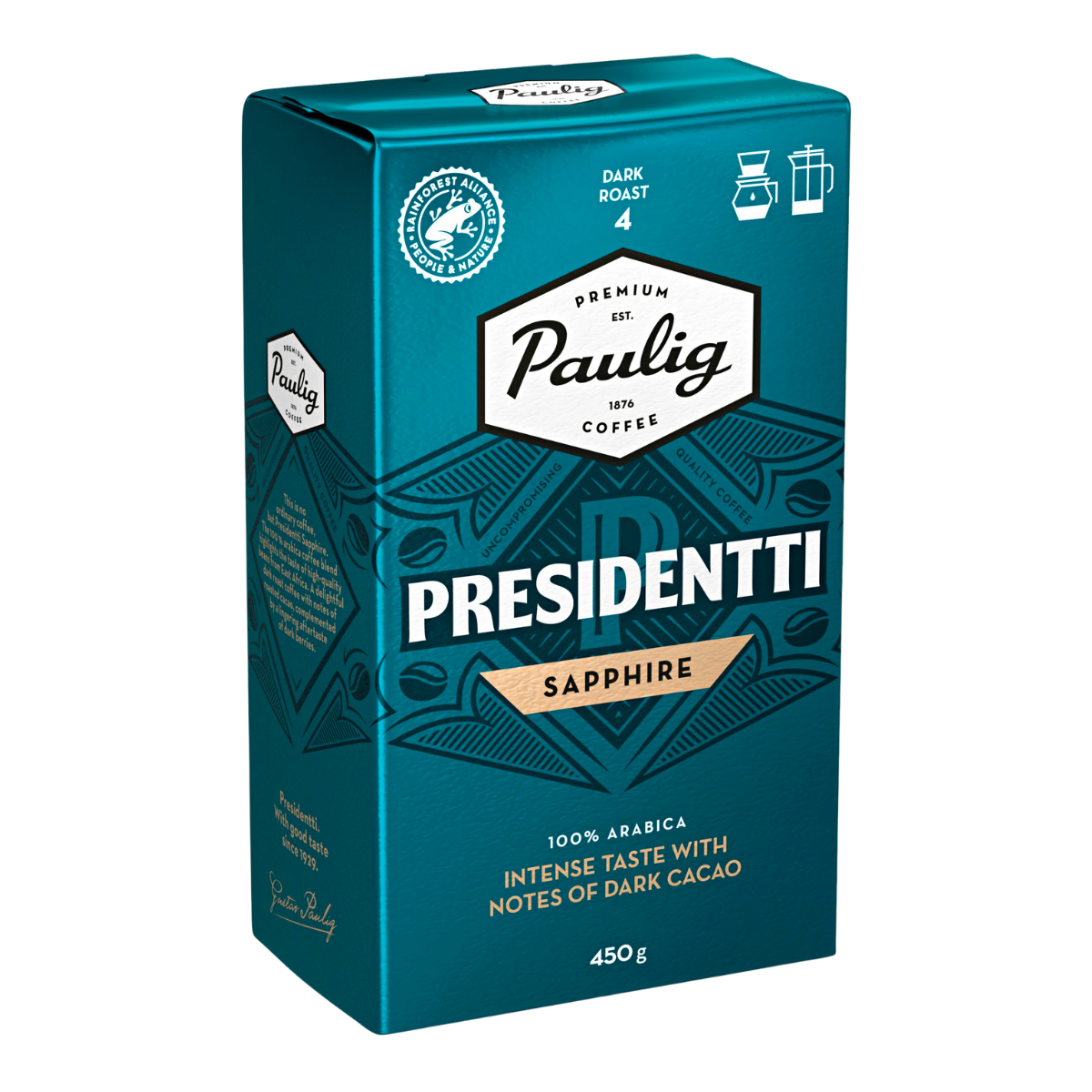 Paulig Presidentti Sapphire Coffee Dark Roast (450g) - Roast Level 4/5 ...