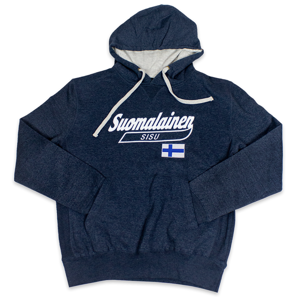 Suomalainen Heather Navy Hoodie – Touch of Finland