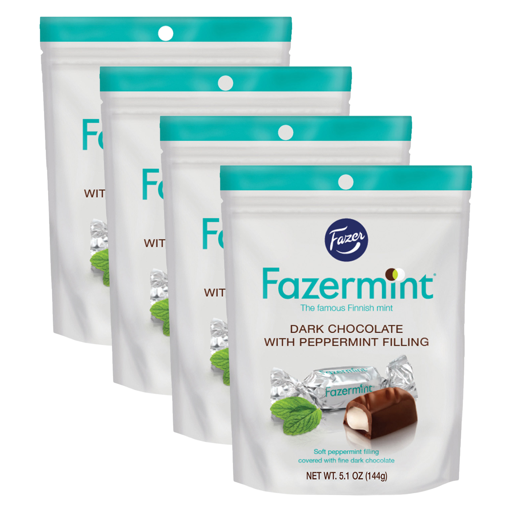 Fazermint Dark Chocolate Peppermint Creams Bag, 4 Pack – Touch of Finland
