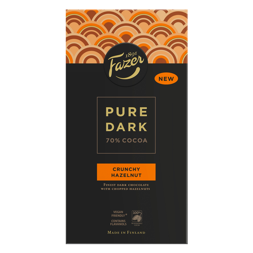 Fazer Pure Dark Crunchy Hazelnut Chocolate Bar – Touch of Finland