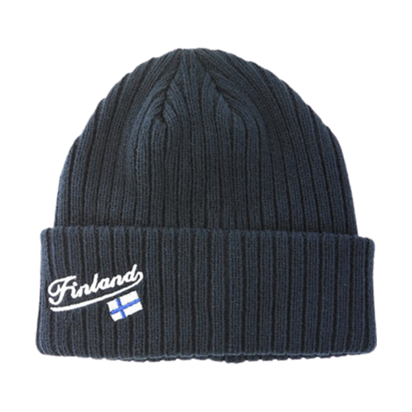 Ribbed Knit Finland Flag Hat – Touch of Finland