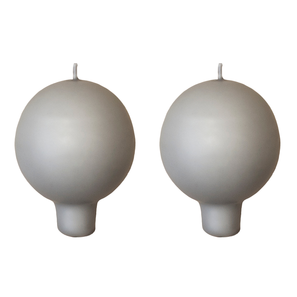 Finnish Footed Ball Candle Light Grey (Set of 2) – Touch of Finland
